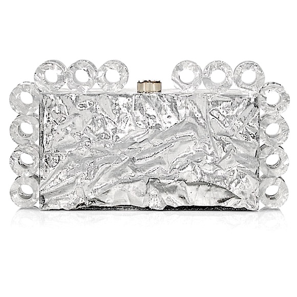 cult gaia | Bags | Nwt Silver Cult Gaia Harlow Acrylic Clutch Bag ...